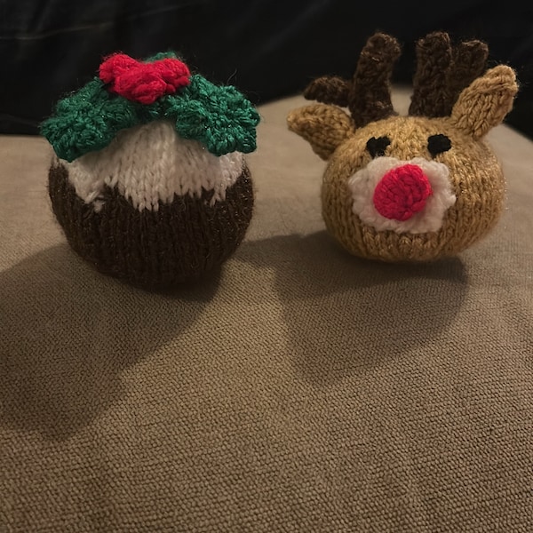 PDF Knitting Pattern Christmas Tree Decorations Ornaments Baubles Santa ...