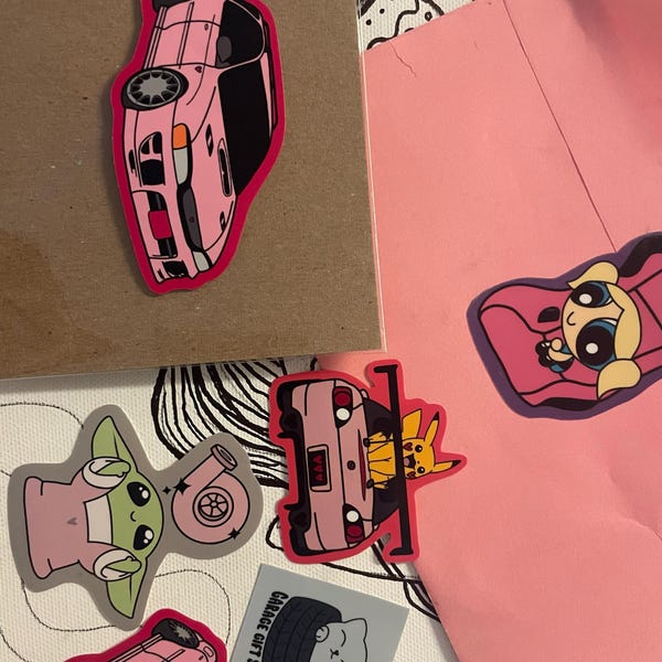 Cute Motorcycle Girl Sticker, Motorcycle Decal, Girly Pink Auto Sticker ...