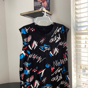 Tech Noir 80's Pattern Tank Top Retro Punk T-shirt Killer Robot Costume ...