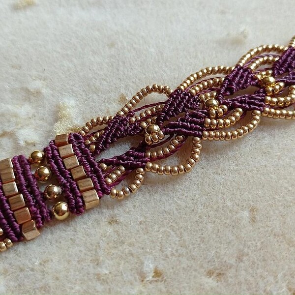 Micro Macrame Tutorial - Hydrangeas Bracelet Pattern - Beaded Macrame - Jewelry Making - DIY - Etsy