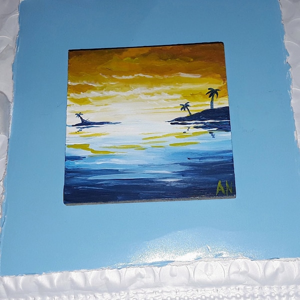 Eared Grebes Acrylic Painting 10x20 Stretched Canvas Original - Etsy