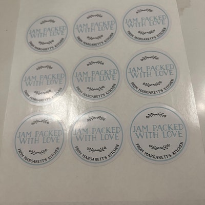 Custom Jam Packed With Love Stickers, Vintage Homemade Jam Round ...