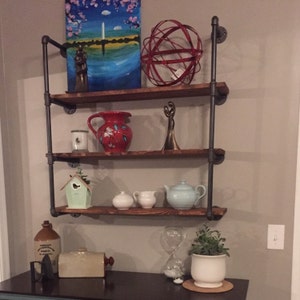 Rustic Wall Unit Various Depths W/ Three Shelves. Farmhouse Floating ...