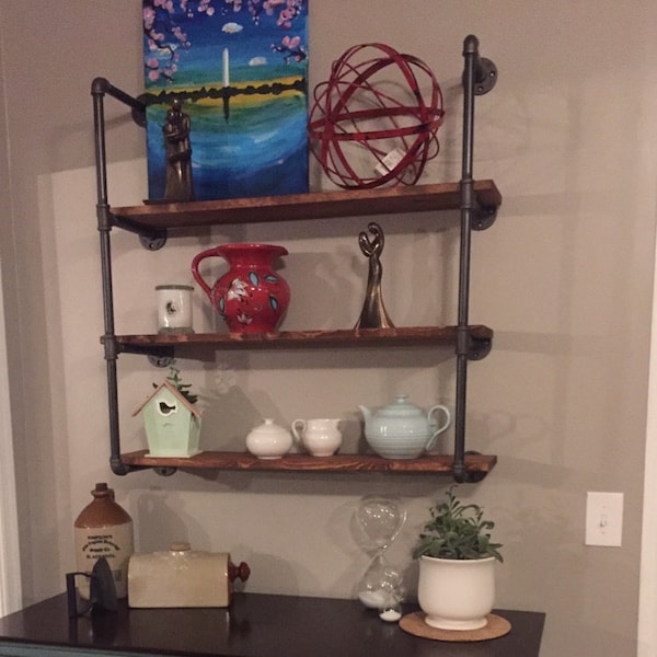 Rustic Wall Unit Various Depths W/ Three Shelves. Farmhouse Floating ...