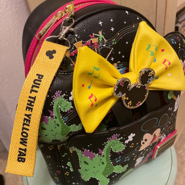 Pull the Yellow Tab Keychain | Theme Park Keychain | Yellow Keychain - Etsy