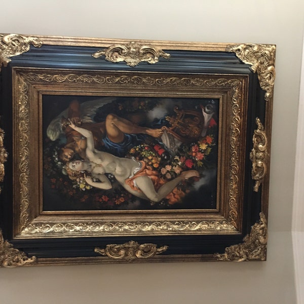 Baroque Colonial Style Frame, Antique Gold,black Frame,ornate Wood ...