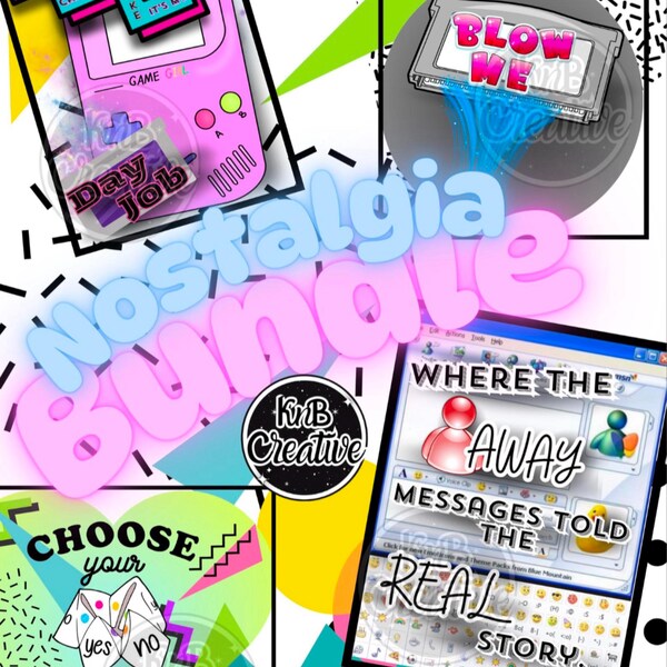 90s Kid Digital Clipart Bundle – 60+ Retro Hand-drawn PNG Stickers ...