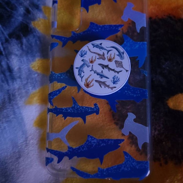 Blue Sharks Case iPhone Case Fish Simple Minimalist Transparent Case ...