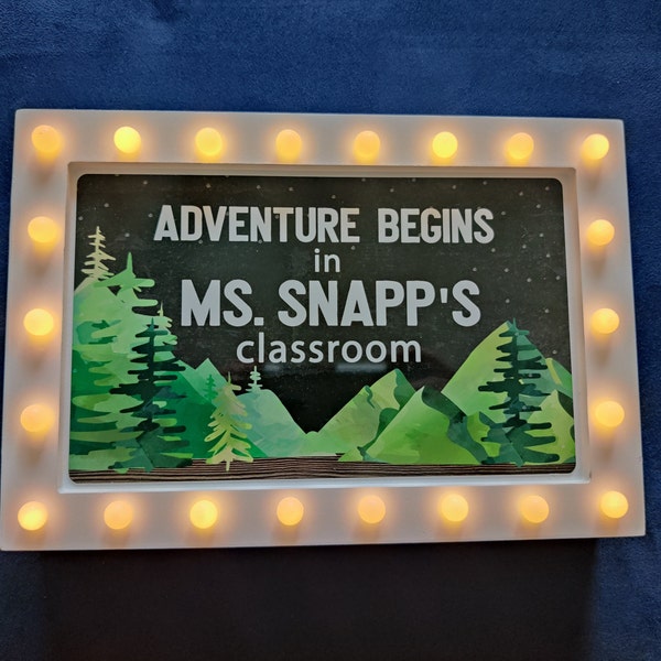 Classroom Decor Mountain Classroom Theme Light up Sign Custom Teacher ...