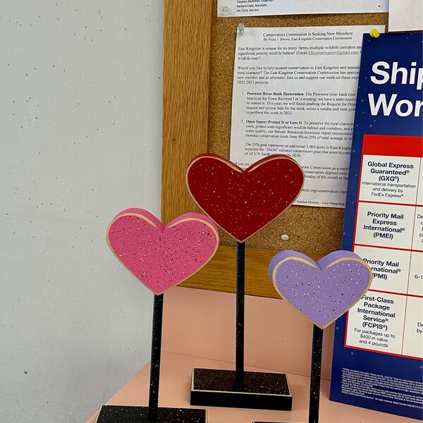 3 Tall Standing Heart Block Set for February, Love, Valentines, Shelf ...