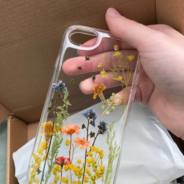 Real Pressed Flower Phone Case for iPhone 17 16 15 14 13 12 11 Pro Max ...