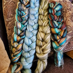 NEW TEXTURED Art Batt, Enchanted Spinning Batt, Dusty Pastel Merino ...