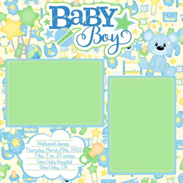 IT'S A BOY Clipart & Papers Kit, 33 Png Clipart Files, 20 Jpeg Paper ...