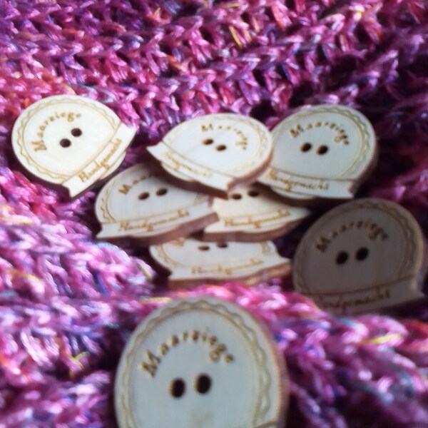 Product Tags,personalized Wooden Buttons for Knitted and Crocheted ...
