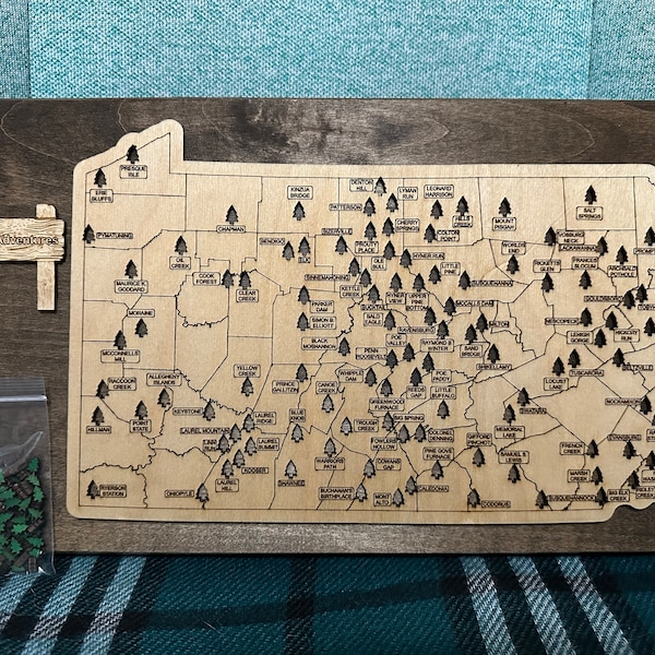 Customizable Pennsylvania State Park Tracking Map - Etsy