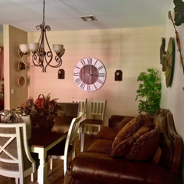 The "abigail" Farmhouse Wall Clock - Oversized Wall Clock - Farmhouse ...