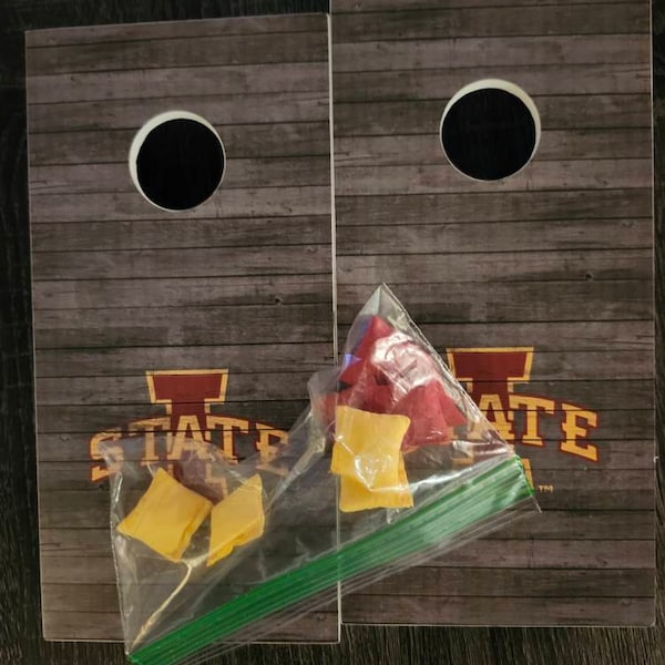 Officially Licensed Iowa State Distressed Tabletop Cornhole Set With ...