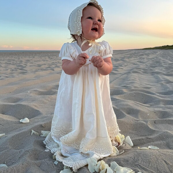 Eden Linen Dress, Christening Dress, Blessing Dress,linen Baptism ...