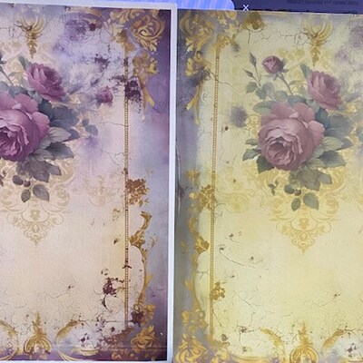 Tattered Purple Junk Journal Kit, Digital Papers, Green Printable ...