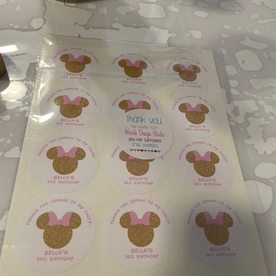 Minnie Mouse Sticker, Personalized, Printed & Shipped, Thank You ...