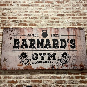 Home Gym Sign No Excuses Custom Name Workout Room Wall Art Cross Fit ...