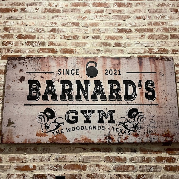 Home Gym Sign No Excuses Custom Name Workout Room Wall Art Cross Fit ...