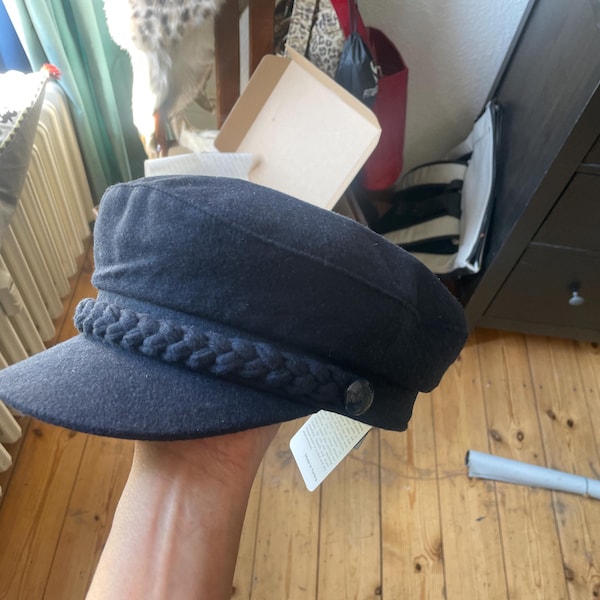 Dark Brown Wool Fiddler Hat, Men Women Newsboy Cap, Military Cabbie Hat ...