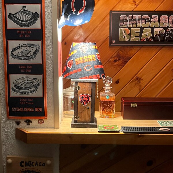 Chicago Bears Lamp Shade. NFL. Shades Are 9.5" X 5" X 7" Tall - Etsy