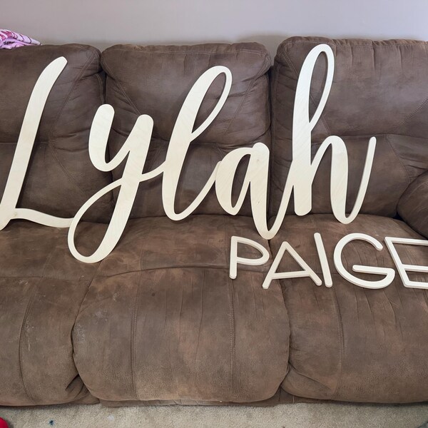 Custom Wood Baby Name Sign Letter Wall Art Kids Room Art Wall Art for ...