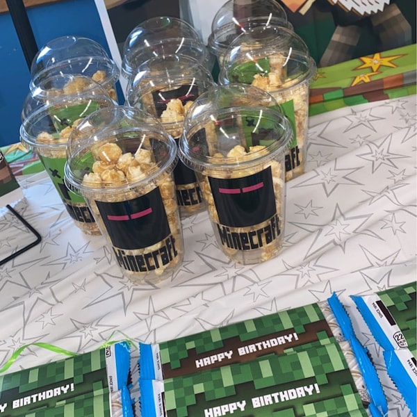 Minecraft Birthday Party Cups, Gamer Party Favors - Etsy