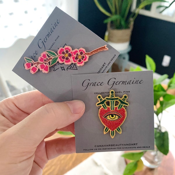 Soft Enamel Glitter Traditional Rose Pin Tattoo Flash - Etsy