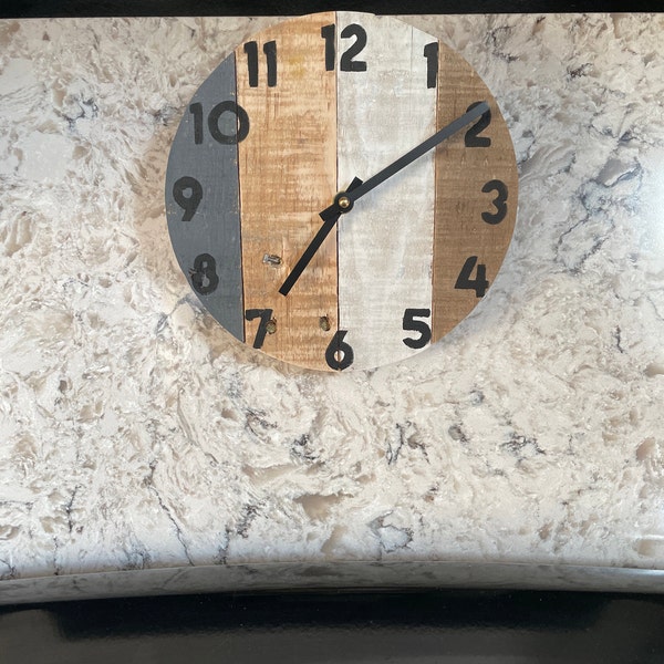 Modern Farmhouse Clock in Neutral Tones, Gorgeous Home Decor or Gift ...