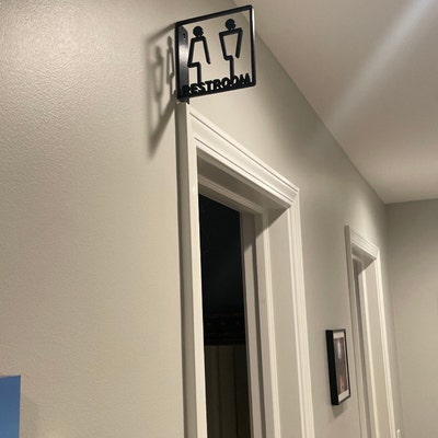 Restroom Wall Sign 3D Printed Plastic - Etsy