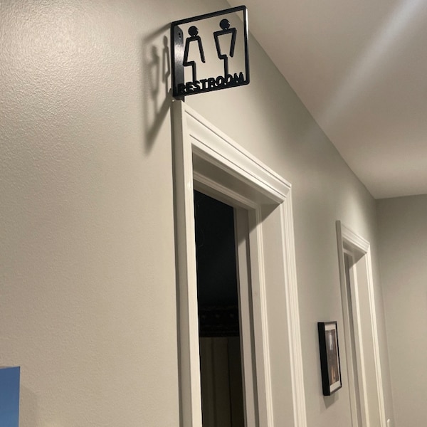 Restroom Wall Sign 3D Printed Plastic - Etsy