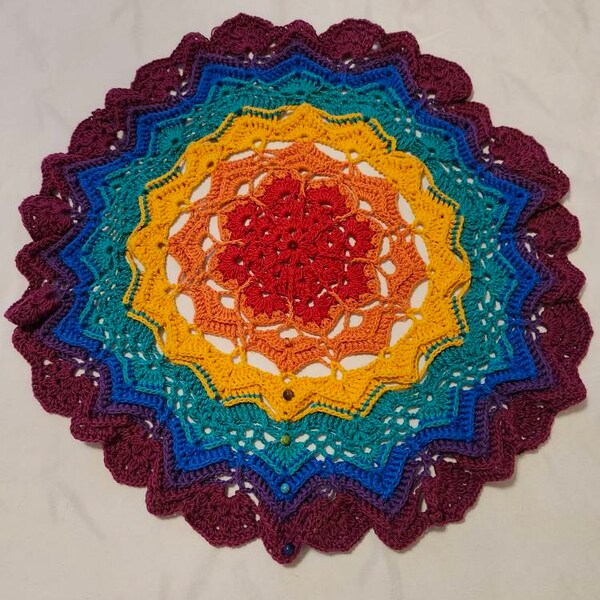Mandala Crochet PATTERN, CHAKRA Mandala 40 Cm in Cotton THREAD - Etsy