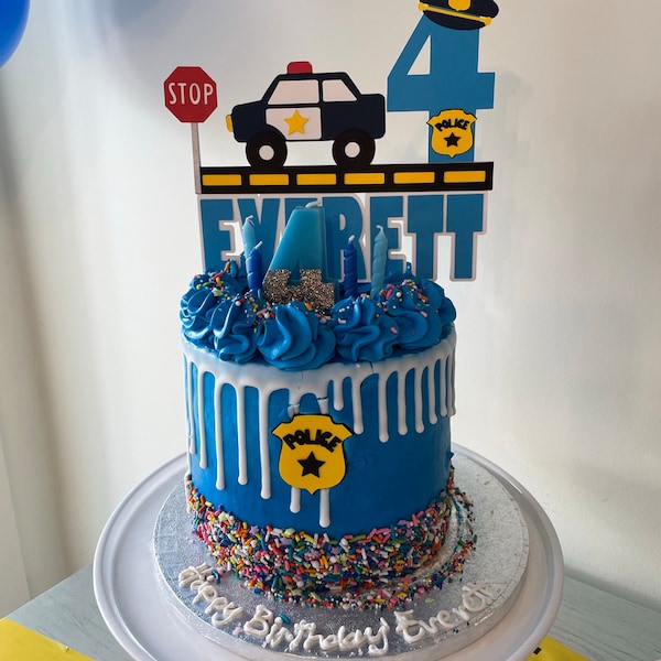 Police Birthday Cake Topper , Police Man Birthday Cake Topper , Police ...