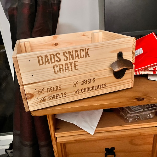 Personalised Wooden Snack Crate - Etsy UK