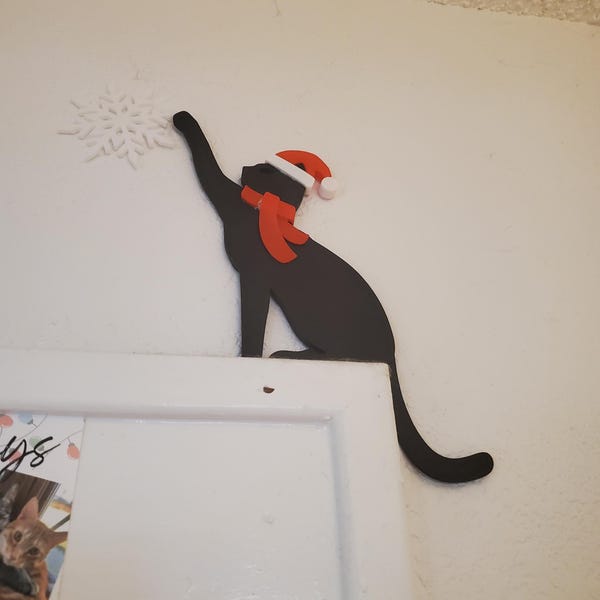 Cat Silhouette Door Topper, Black Cat Door Topper, Customizable Cat ...