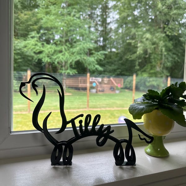 Cavalier King Charles Spaniel Metal Table Sign, Minimalist Sculpture ...