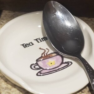 Tea Time Spoon Rest Teaspoon Rest Tea Bag Holder Tea Lovers Gift Small ...