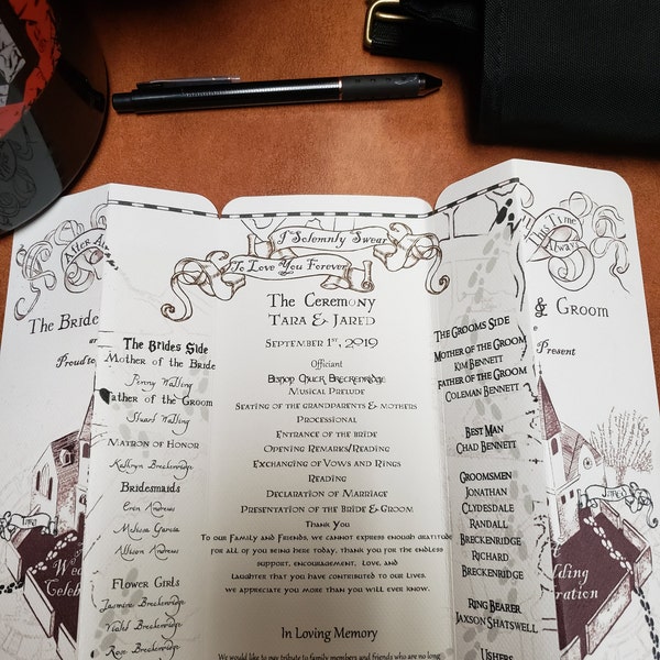 Printable Wizard Church Wedding Program Letter/a4 (editable Text) - Etsy