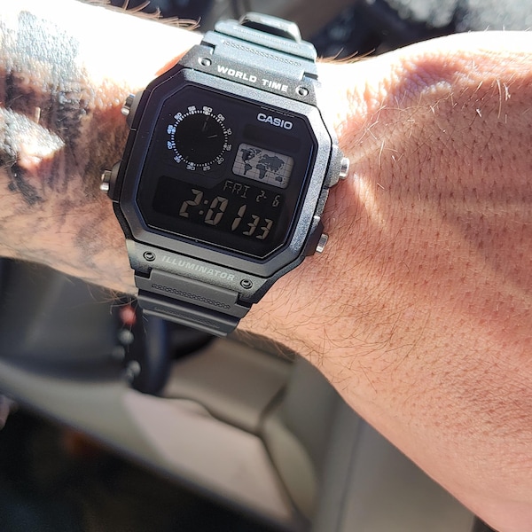 Mission Mods - Custom Casio AE1200 Hydro Blackout Digital Watch ...