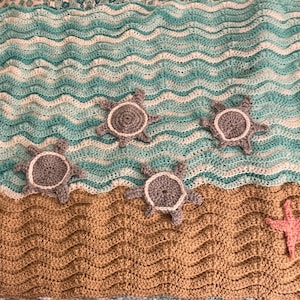 Sea Turtle Crochet Blanket Pattern, Ocean Afghan, Crochet Pattern ...