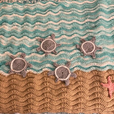 Sea Turtle Crochet Blanket Pattern, Ocean Afghan, Crochet Pattern ...