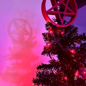 Pentagram Tree Topper Pentacle Reversible Gothic Holiday Home Decor 3D ...