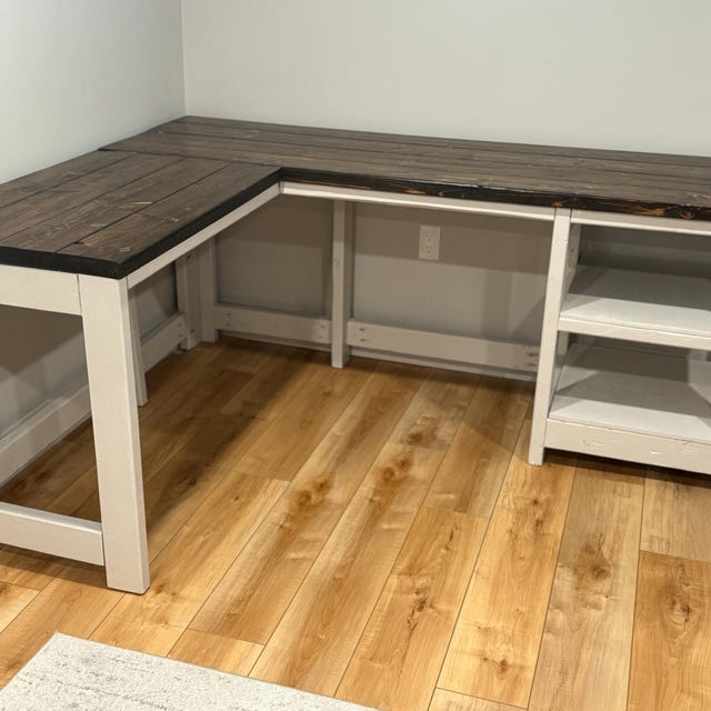 Diy l shaped farmhouse desk store