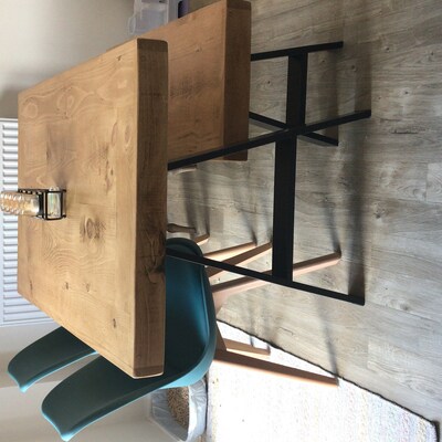 Solid Oak Extendable Dining Table With Star Legs Industrial - Etsy UK