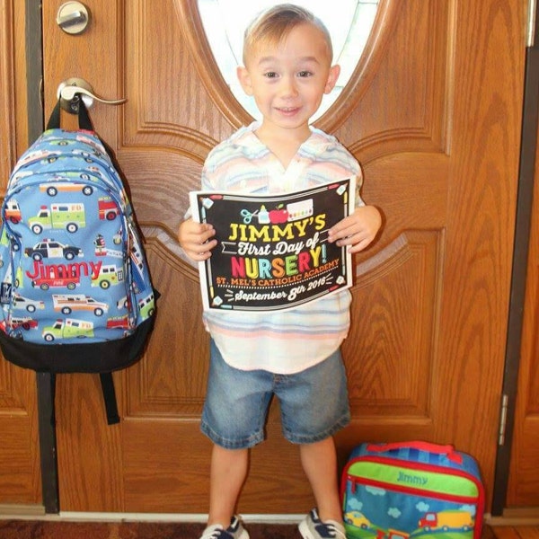 First Day of Nursery School Sign Printable 1st Day of Year One School ...