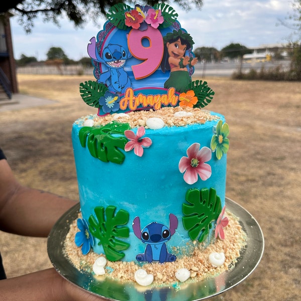 Lilo & Stitch Tropical 3-D Cake Topper - Etsy