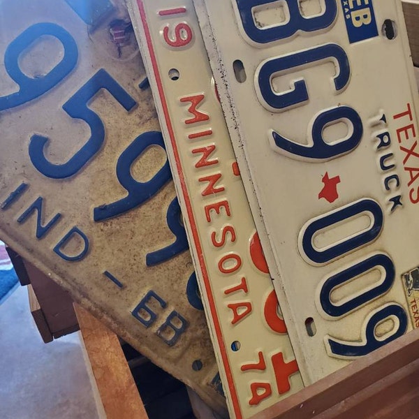 Pack of 10 Rustic/worn License Plates From at Least 7 Different States ...